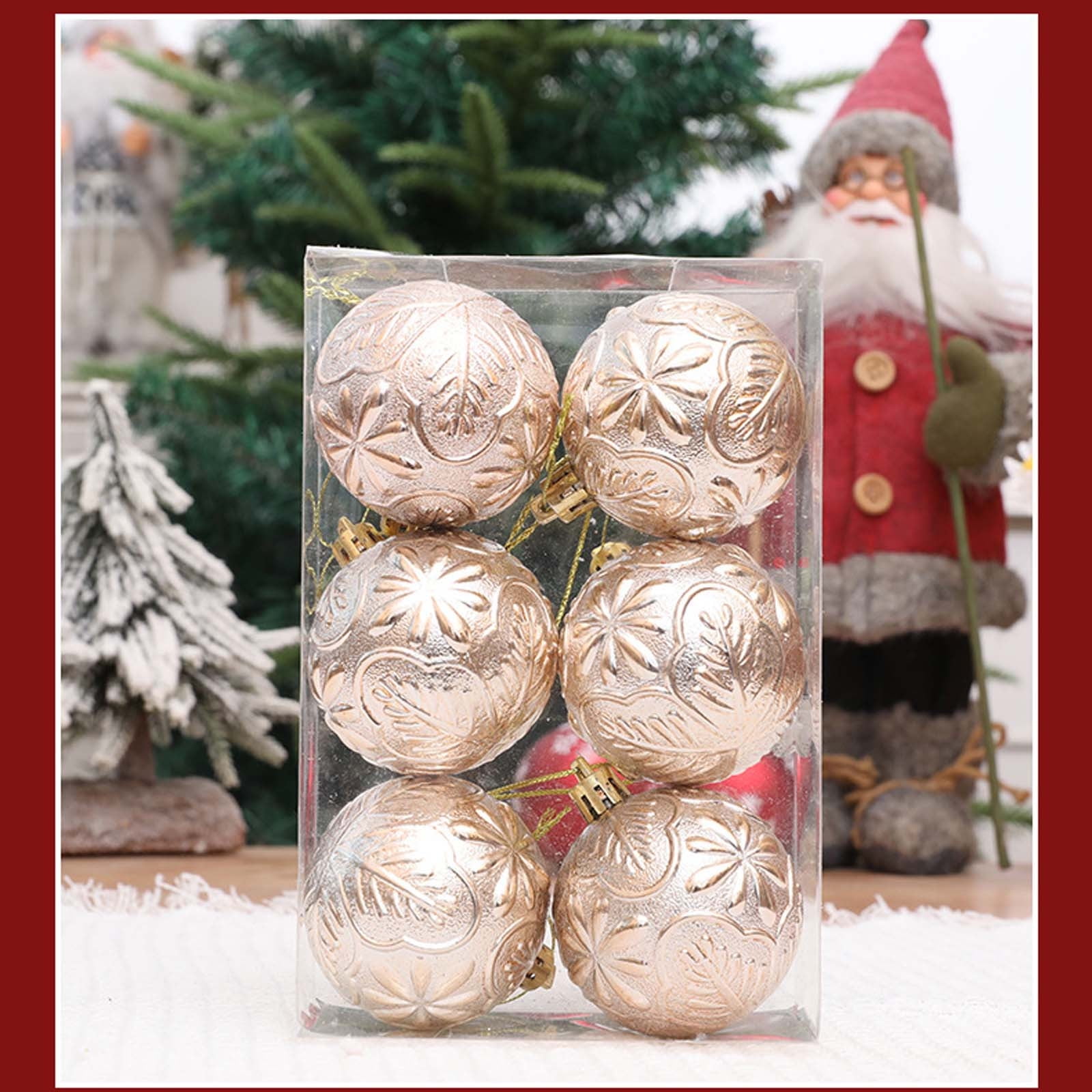 6cm Camouflage Christmas Ball Ornaments, Embossed Metallic Hanging ...