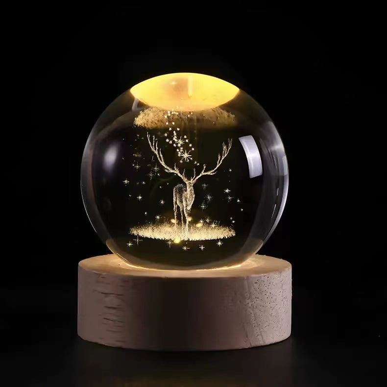 6cm Crystal Ball Night Light, LED Base, Suitable for Children's ...
