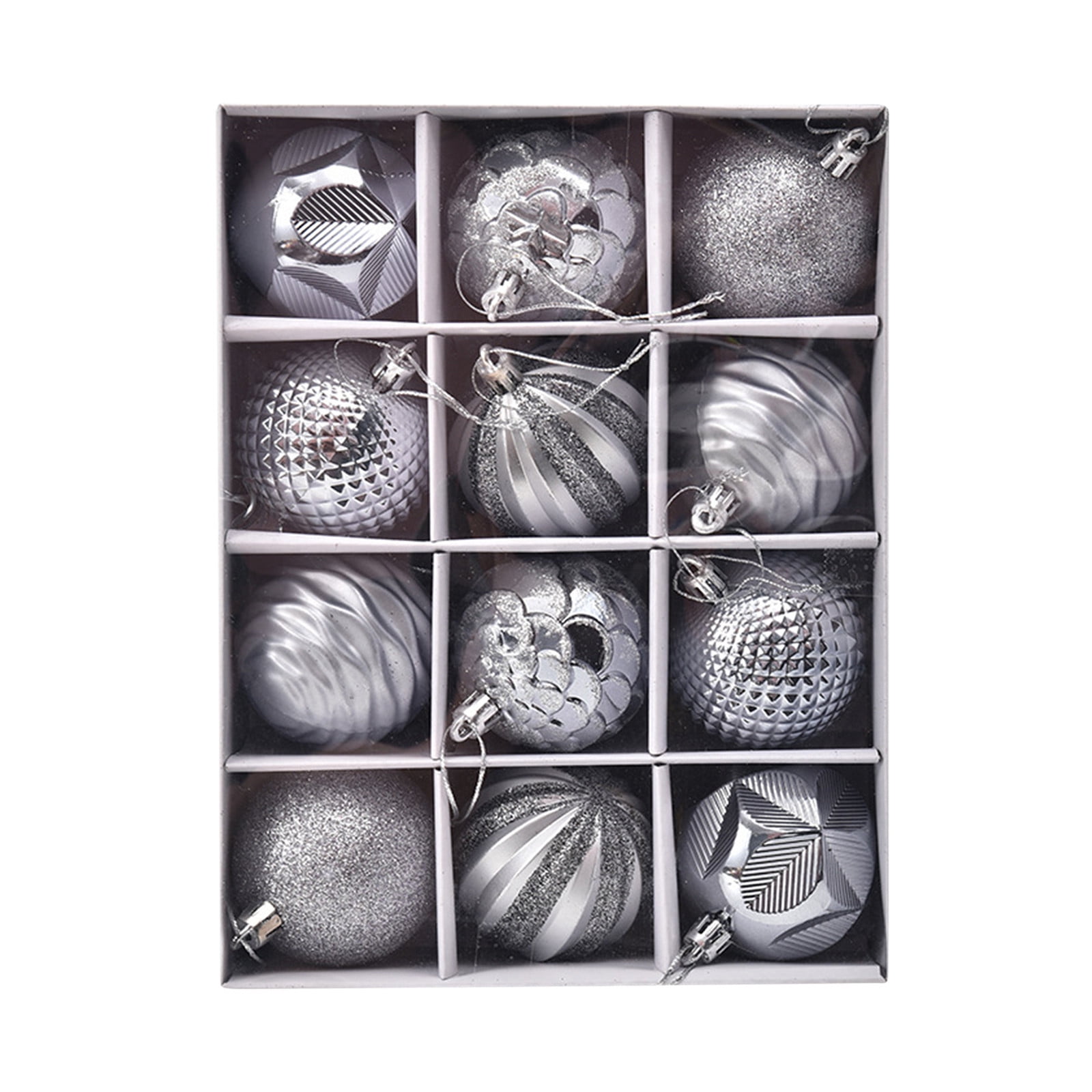 6cm12pc Christmas Ball Gift Box Painted Set Christmas Tree Decoration ...
