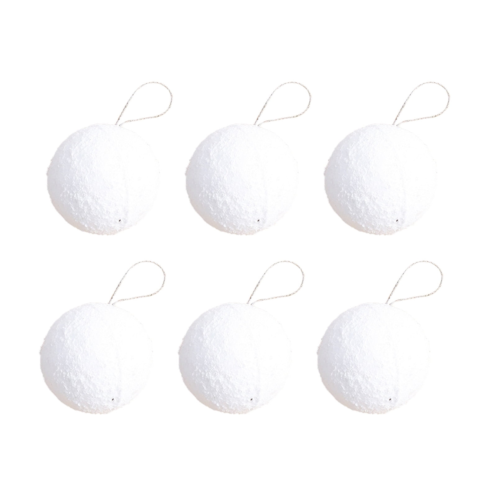 6ct Fluffy White Christmas Snowballs - Soft Foam Tree Ornaments for ...