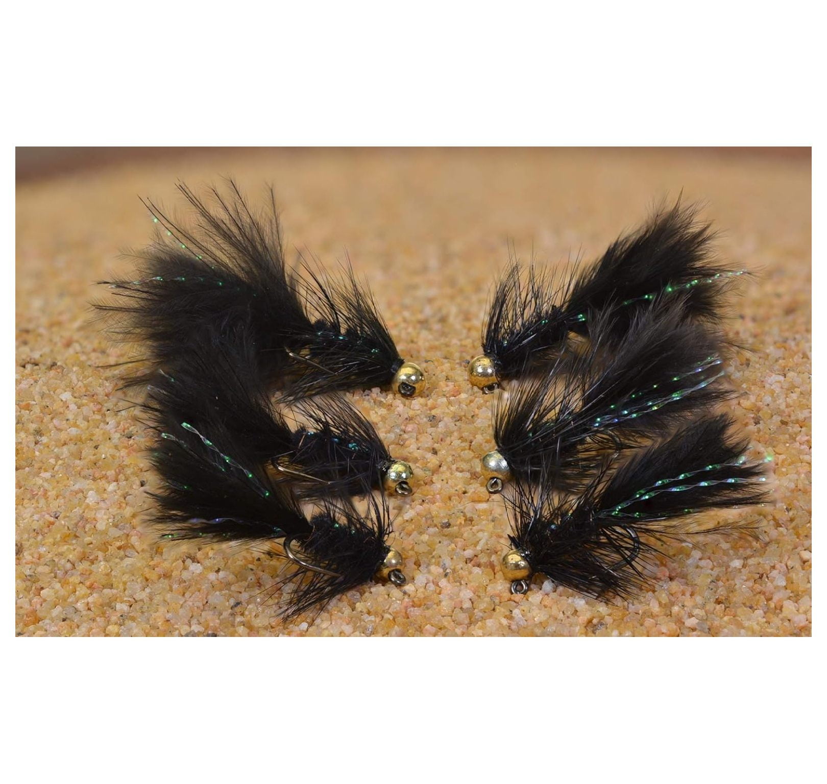 6ct - Tungsten Micro Wooly Bugger Jig Head Fly - Euro Nymph for Trout ...