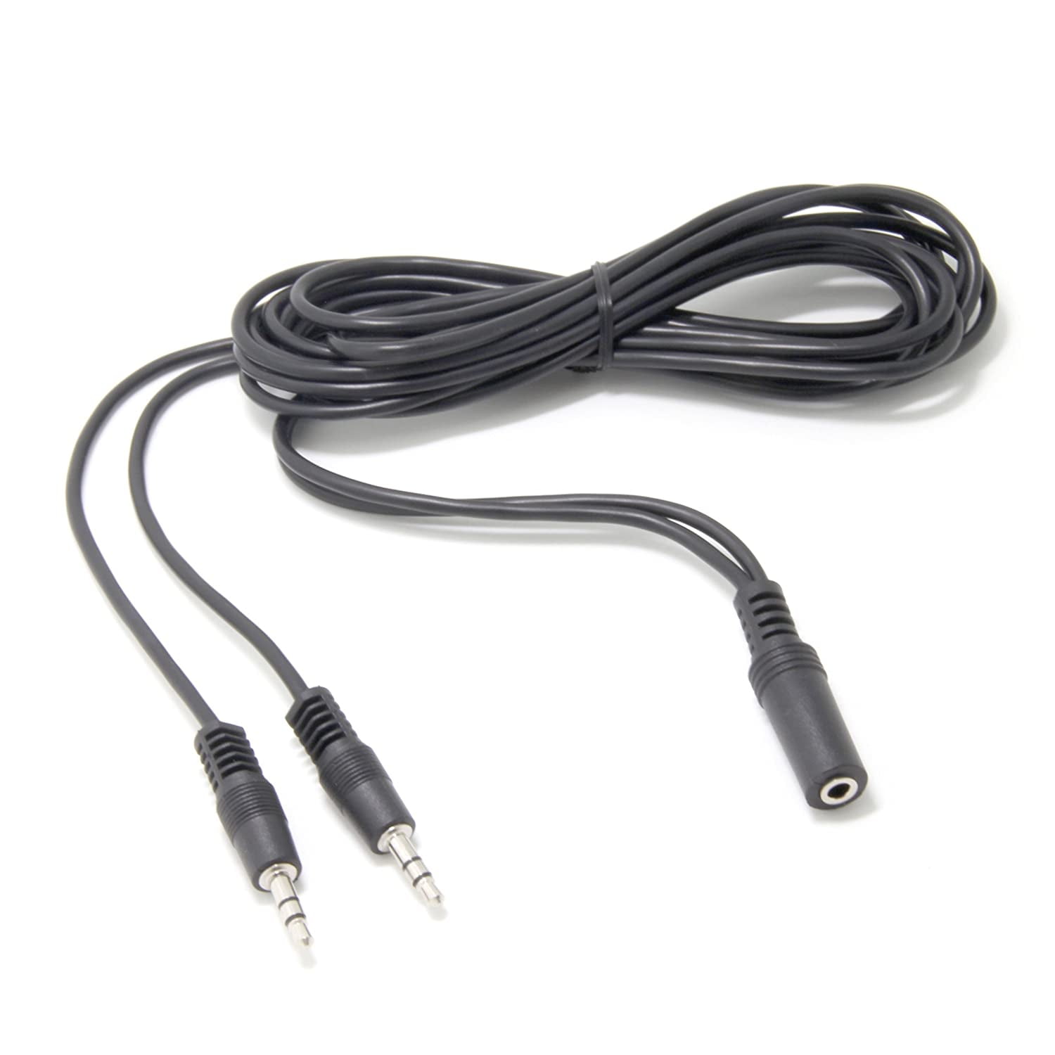 6ft 3.5mm Stereo Female to 2-Male Y-Splitter Audio Cable - Walmart.com
