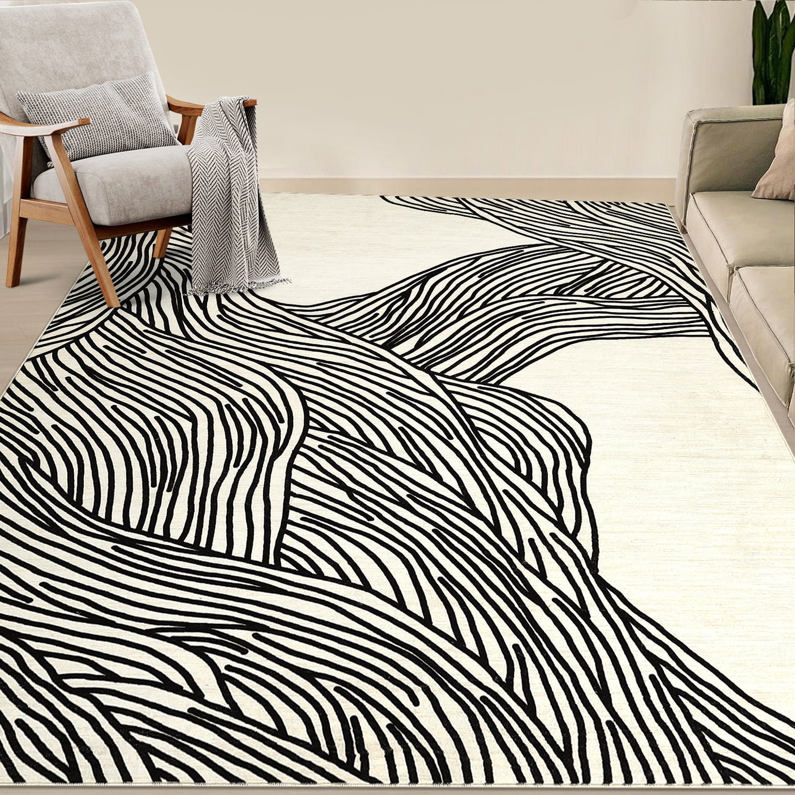 6ft*9ft Runner Rugs for Hallway, 350gsm Plush Fake Lamb Wool Carpet ...