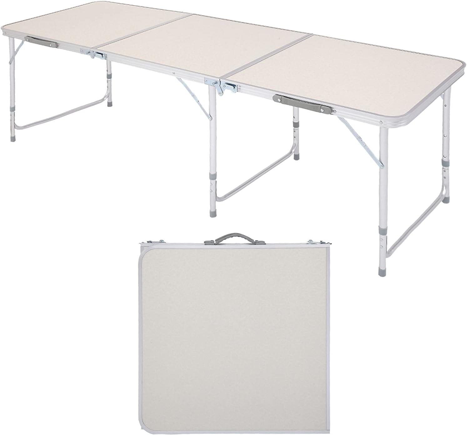 6ft Aluminum Folding Table, Portable Table for Outdoor, Lightweight ...