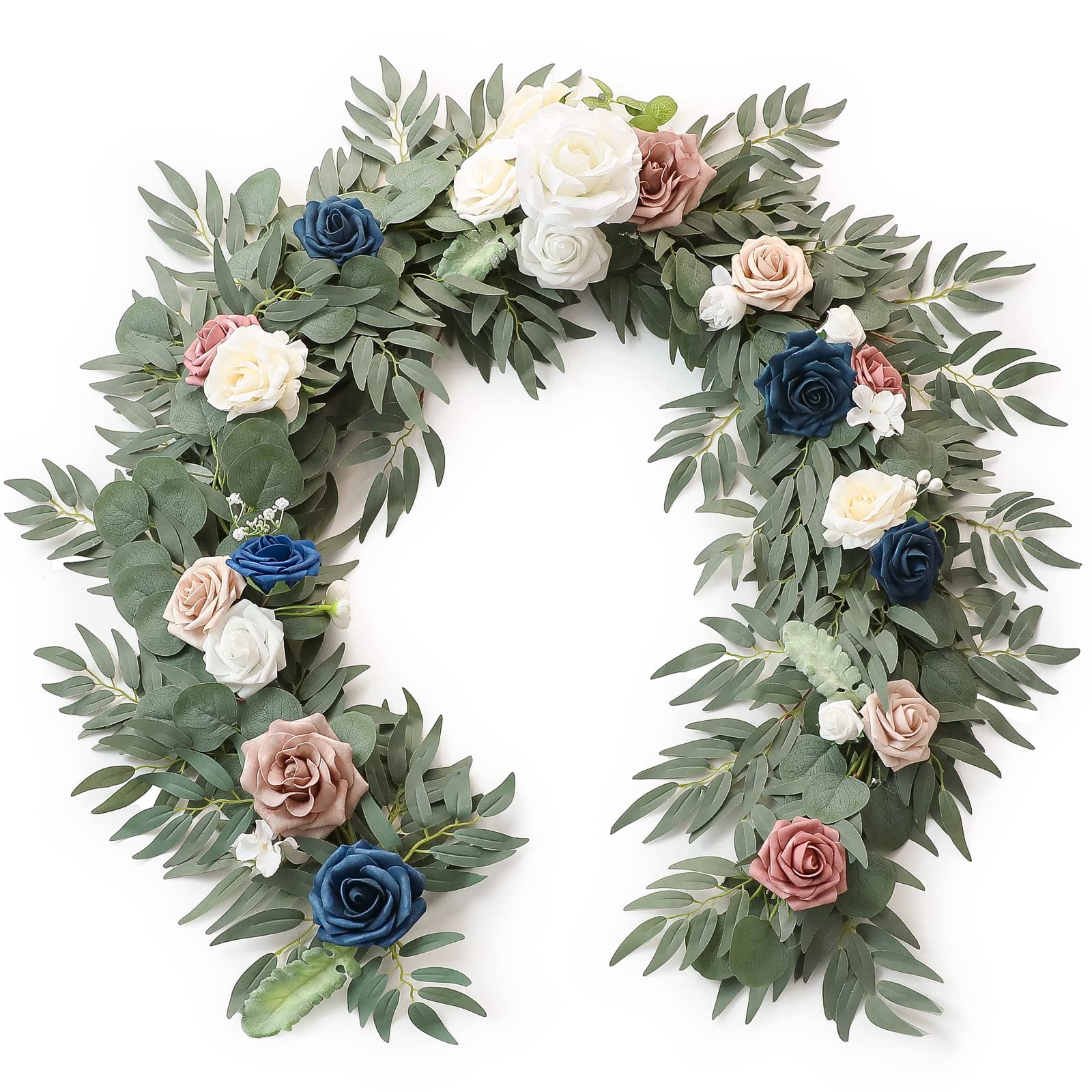6ft Artificial Eucalyptus Garland Dusty Rose Navy Wedding Table Decor ...