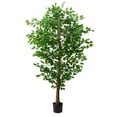 6ft Artificial Ficus Tree, Tall Fake Potted Ficus Tree With Planter ...