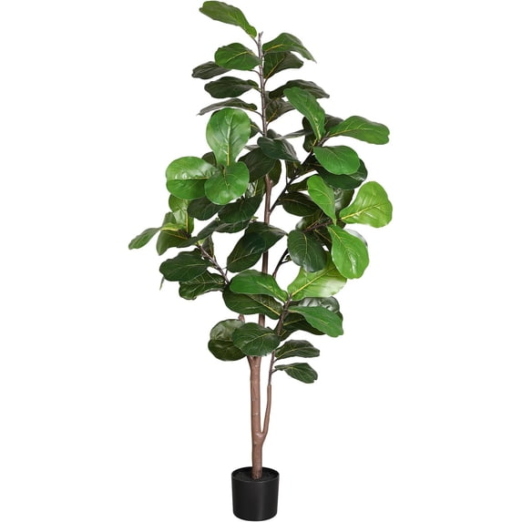 6ft Artificial Fiddle Leaf Fig Tree , Ficus Lyrata in Pot,Ficus Faux ...