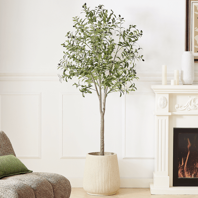 Walmart 6ft Large Artificial Olive Tree with Thicken Trunk for Indoor Home Decor - Walmart.com