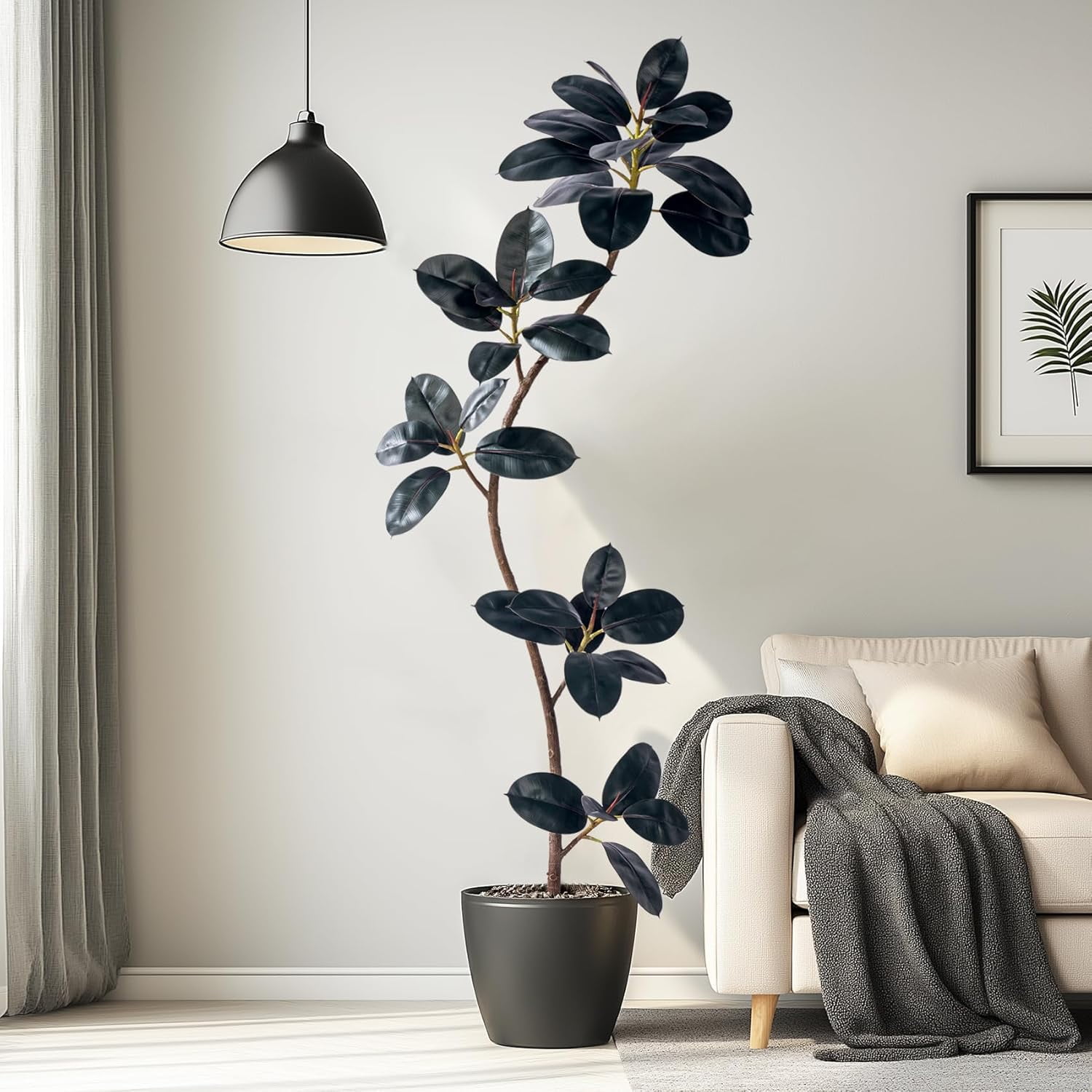 6ft Artificial Rubber Tree Faux Indoor Faux Floor Artificial Trees ...