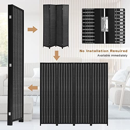 6ft Bamboo Room Divider Folding Privacy Screen 4 Foldable Panels ...