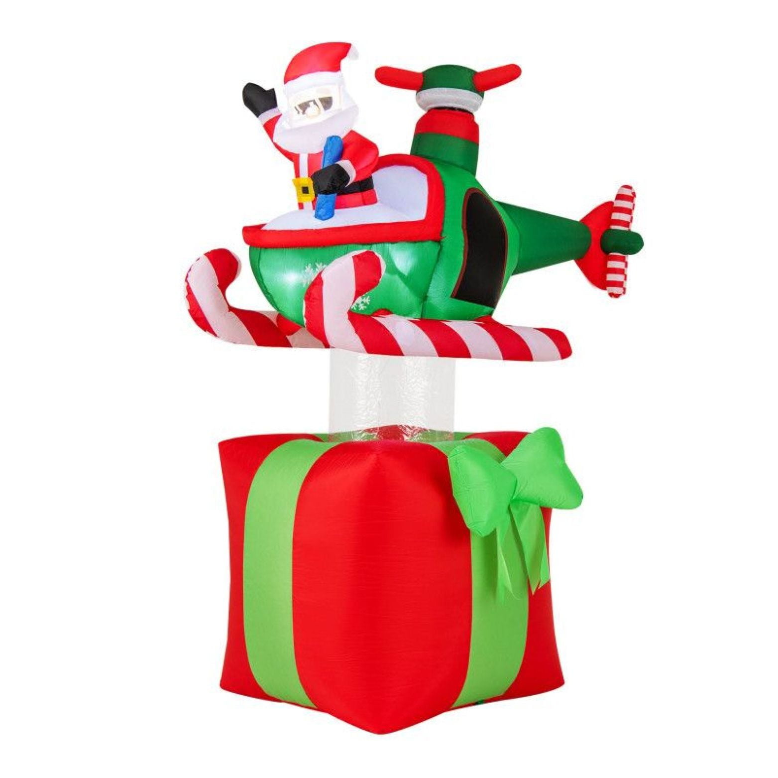 6ft Christmas Inflatable Santa Airplane Decoration with LED Lights ...