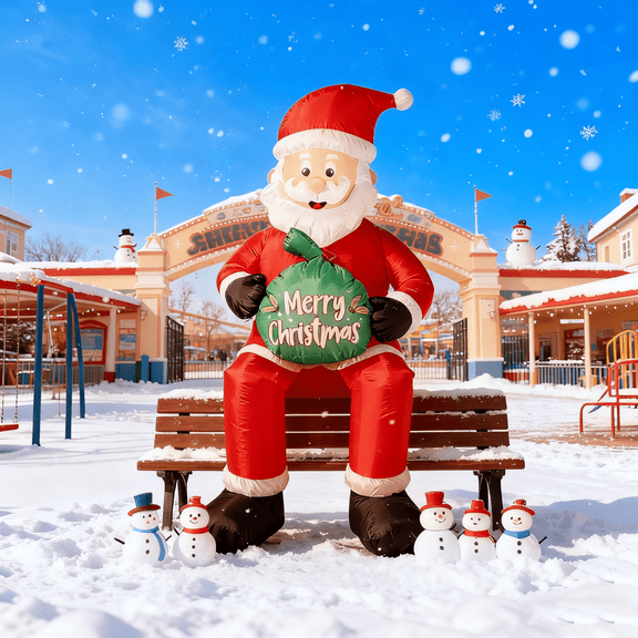 DAKIMOE 8FT Christmas Inflatables Decorations Outdoor Indoor with Music ...