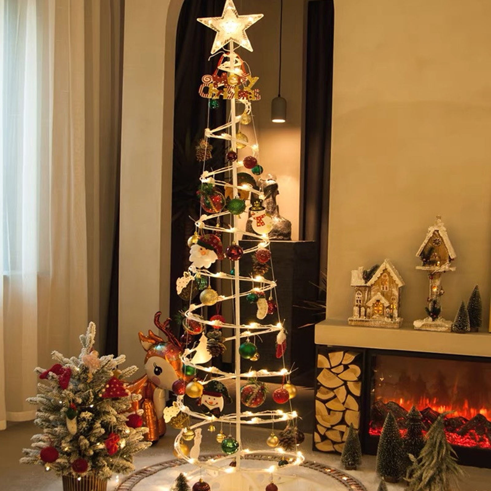 6ft Christmas Metal Ornament Tree Stand - Features Hooks for Ornaments ...