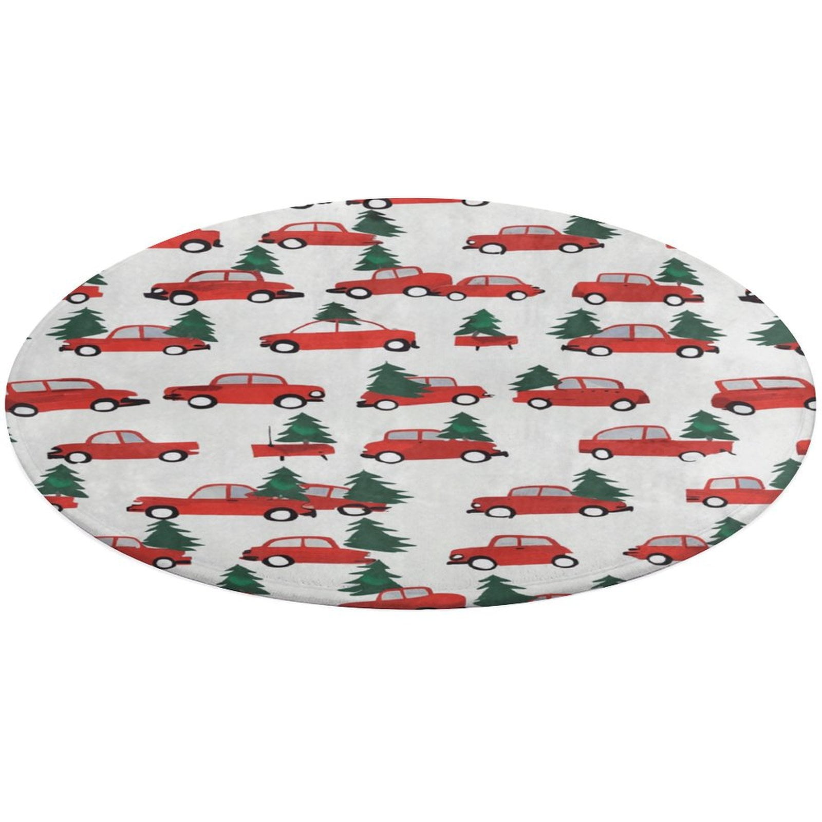 6ft Christmas Train Cedar Tree Circular Floor Mat, Kitchen Shower Floor ...