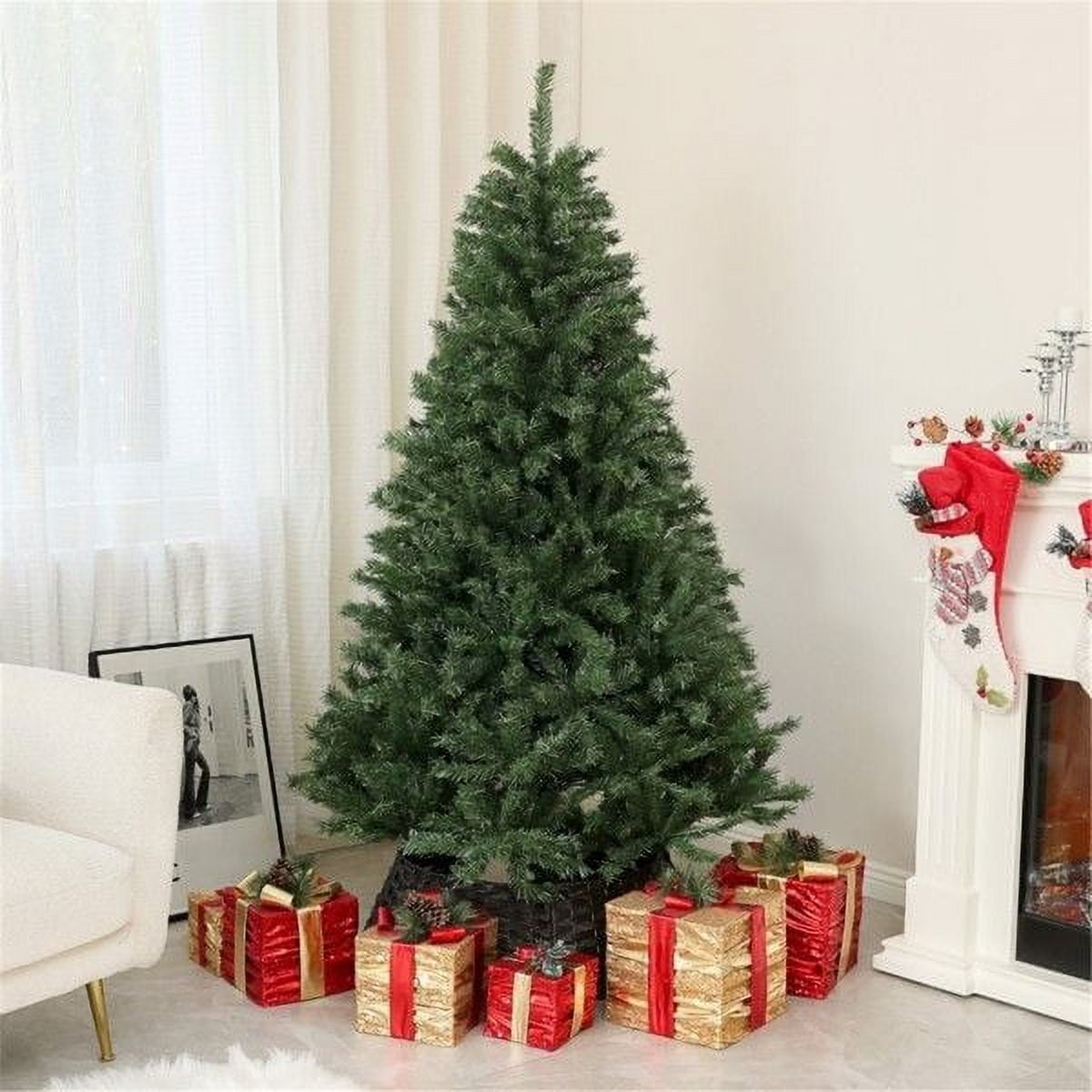 6ft Christmas Tree, Wide Realistic Artificial Tree - 1000 Tips, Flame ...