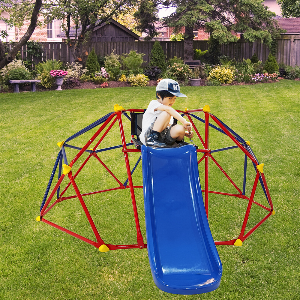 6ft Climbing Dome with 1.2m Slide, Outdoor Climbing Dome with Climbing ...