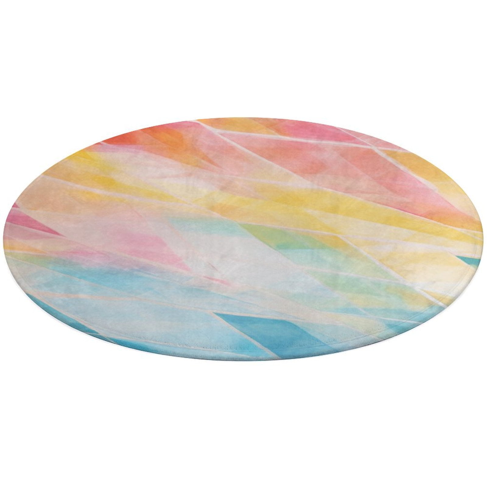 6ft Color Texture Ultra-Thin Washable Round Rug - Non Slip Non Shedding ...