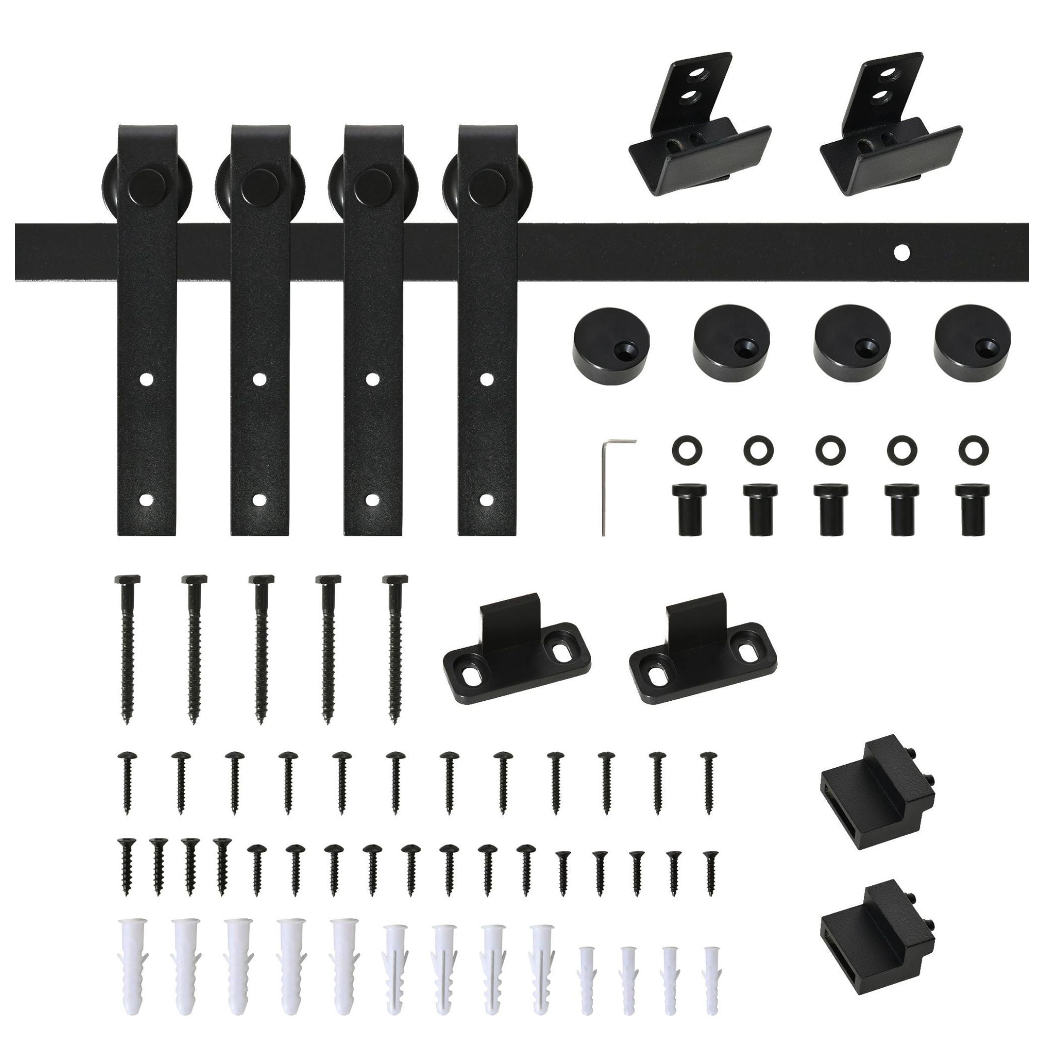6ft Double Sliding Barn Door Kit - Cabinet/Wardrobe/TV Stand - Smooth ...