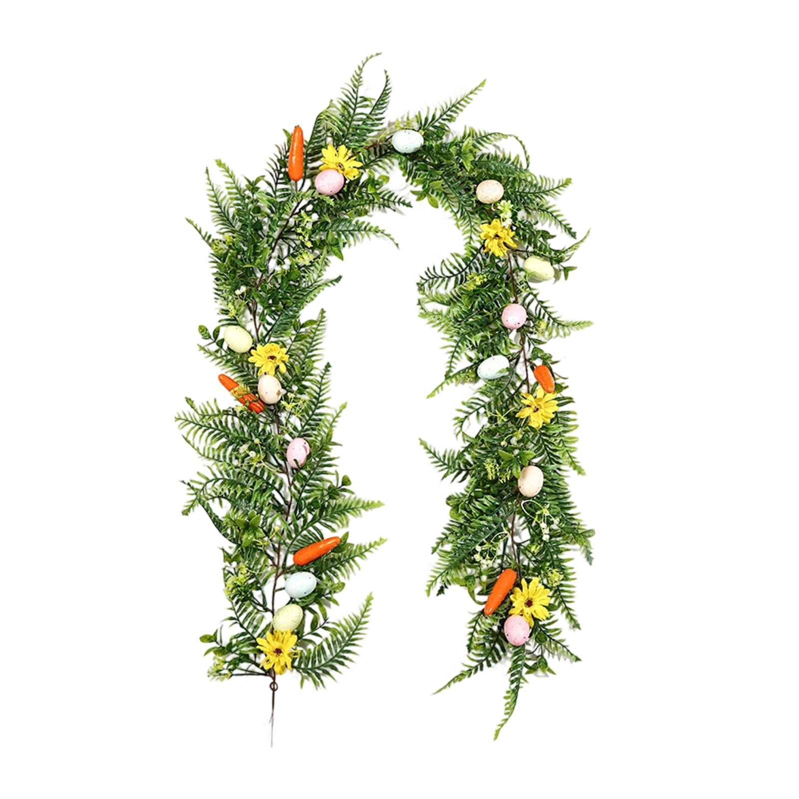 6ft Easter Eggs Carrot Garland for Mantle Artificial Colorful Easter ...