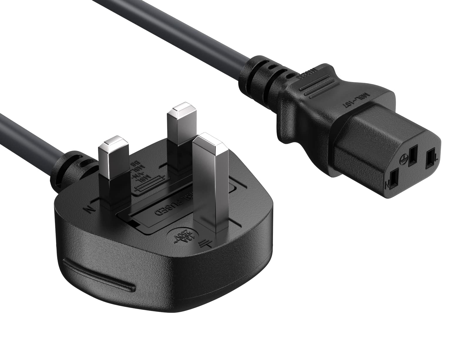 6ft England Power Cord, with Fuse (IEC-320-C13 to UK PLUG BS1363 ...