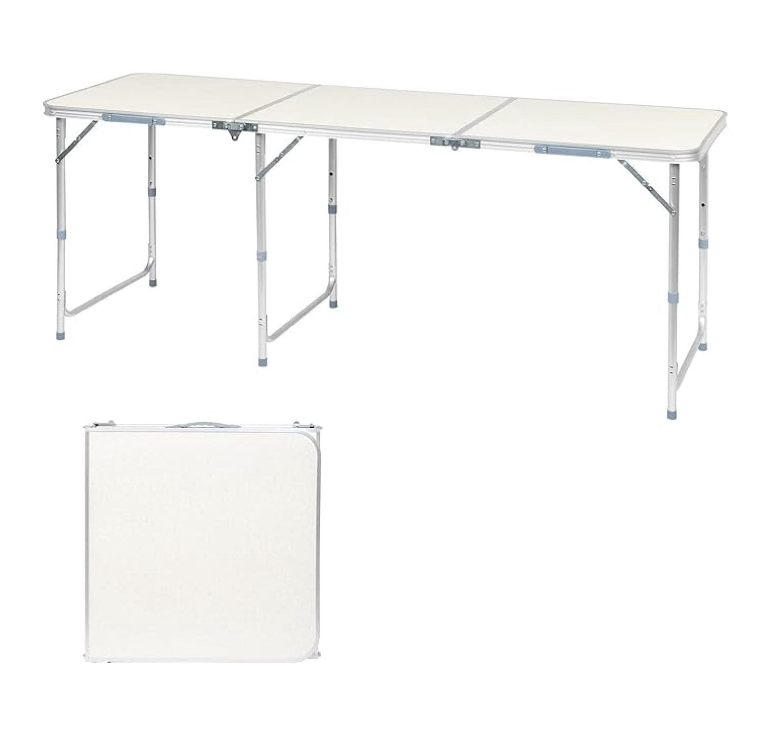 6ft Folding Camping Table, Portable Outdoor Table, Adjustable Height ...