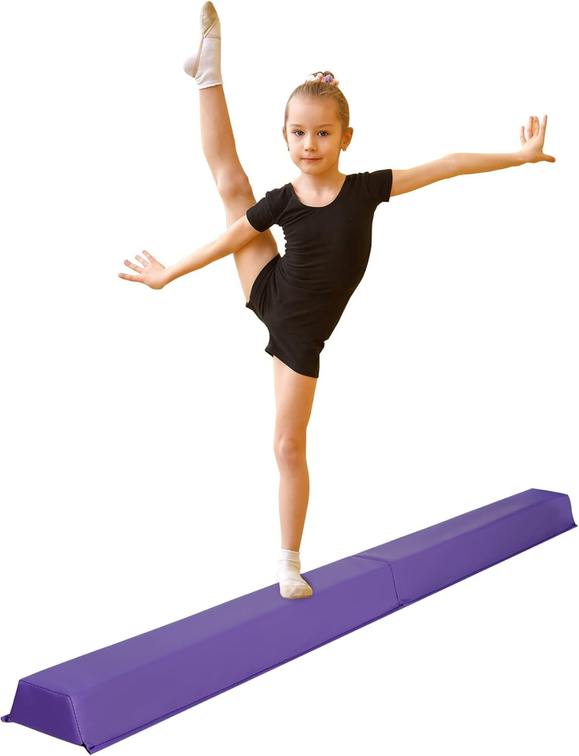 6ft Folding Gymnastic Balance Beam, Anti-Slip Base Floor Foam Balance ...