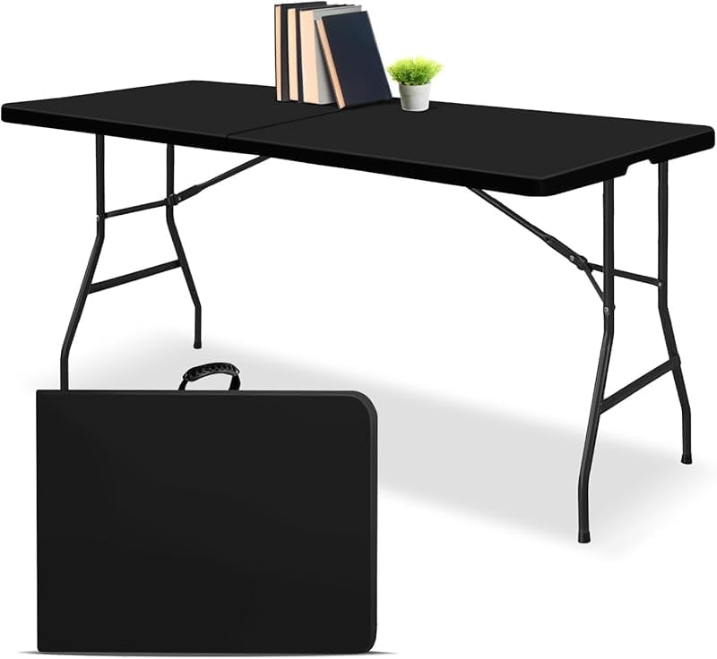 6ft Folding Table with Handle | Heavy-Duty Foldable Table | Portable ...