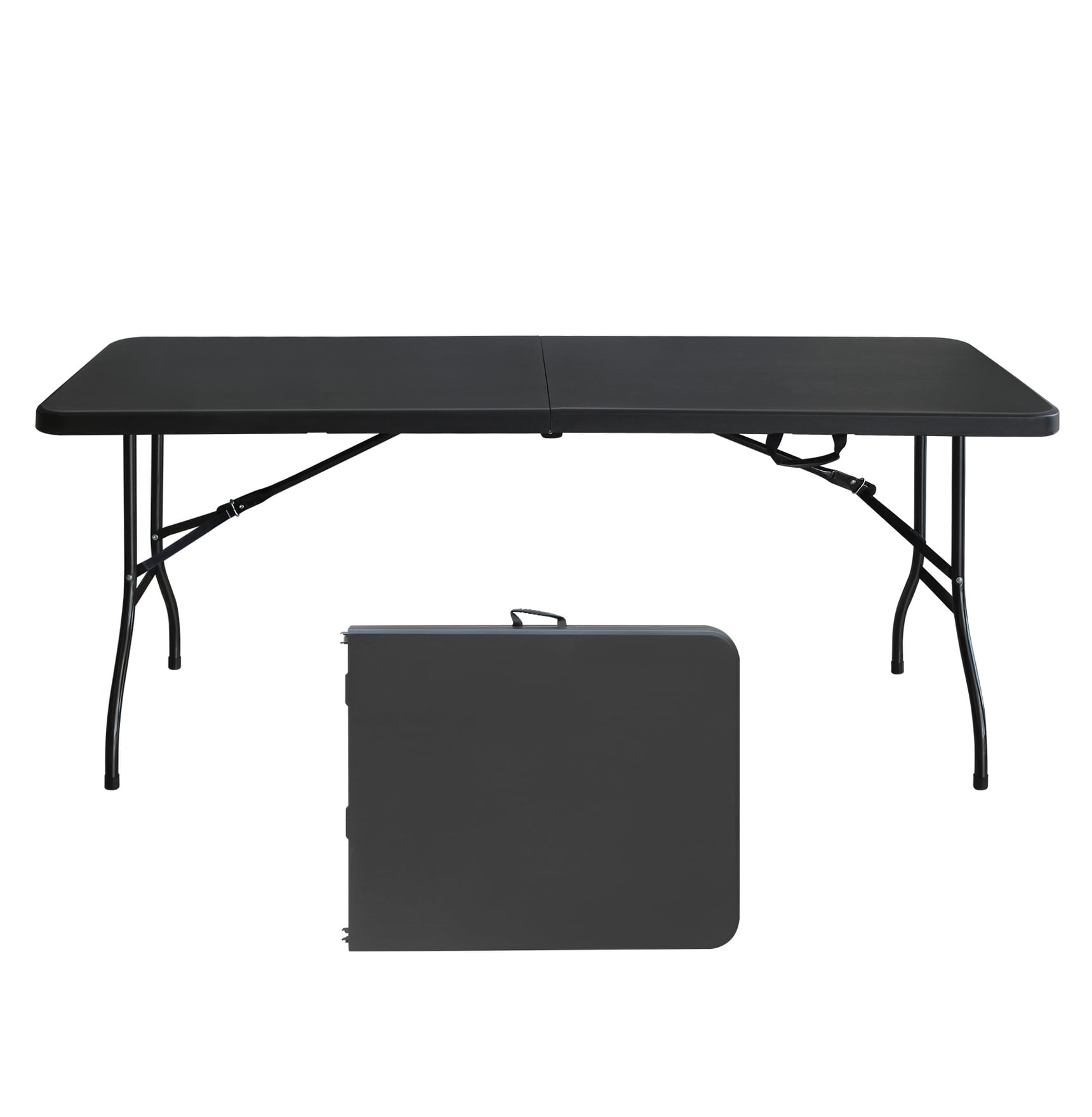 6ft Folding Table, Portable Plastic Table for Camping, Picnics, Parties ...