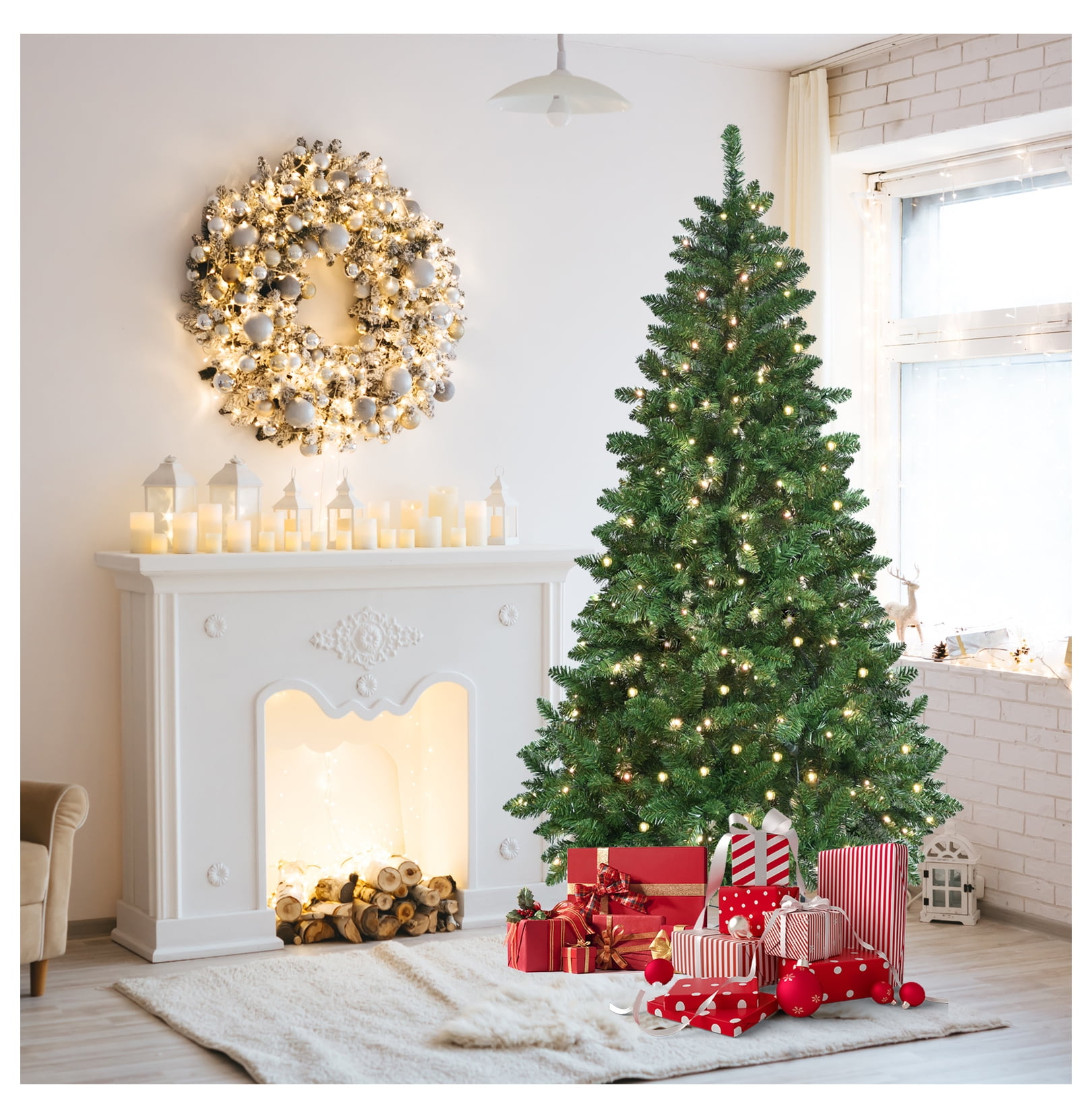 6ft Green Christmas Tree with RGB LED Lights, 751 Tips, WiFi Control ...