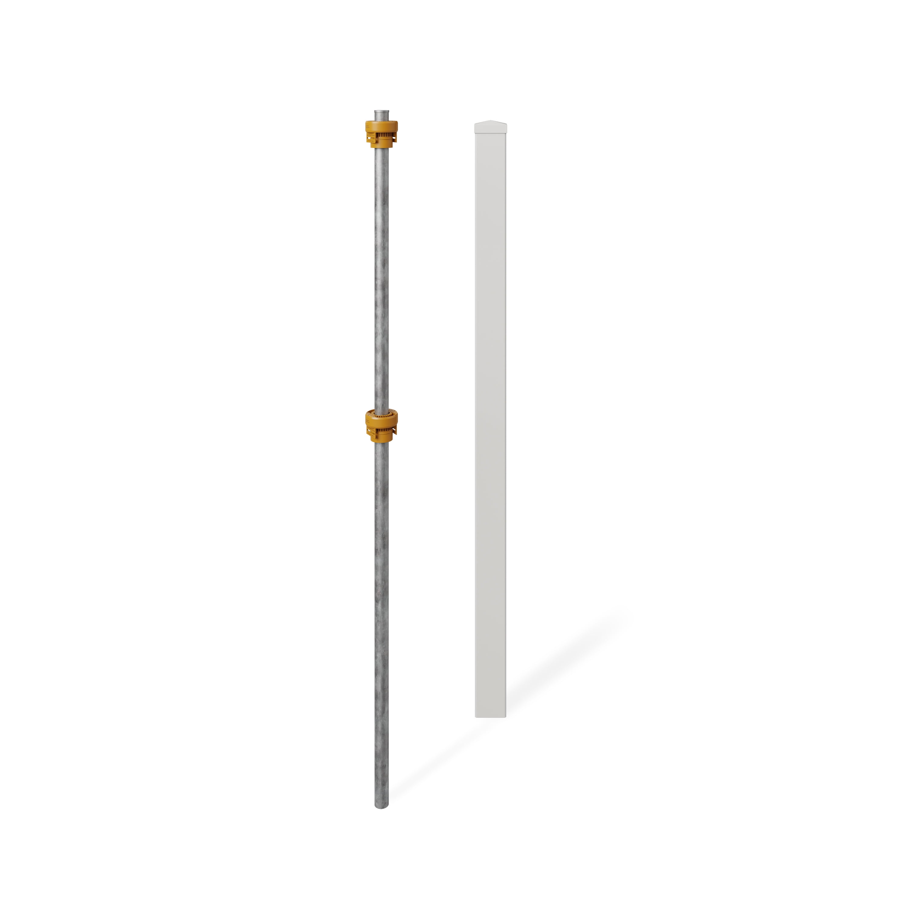 6ft H (1 Post) No Dig WamBam Finishing Post with Steel Pipe Anchor Kit ...
