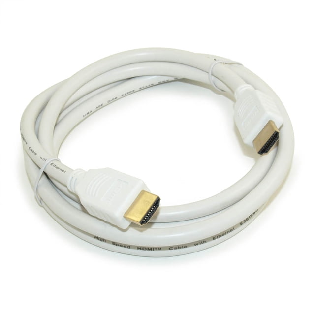 6ft HIGH-SPEED HDMI Cable, 10.2G, 28 AWG Gold Plated, WHITE - Walmart ...