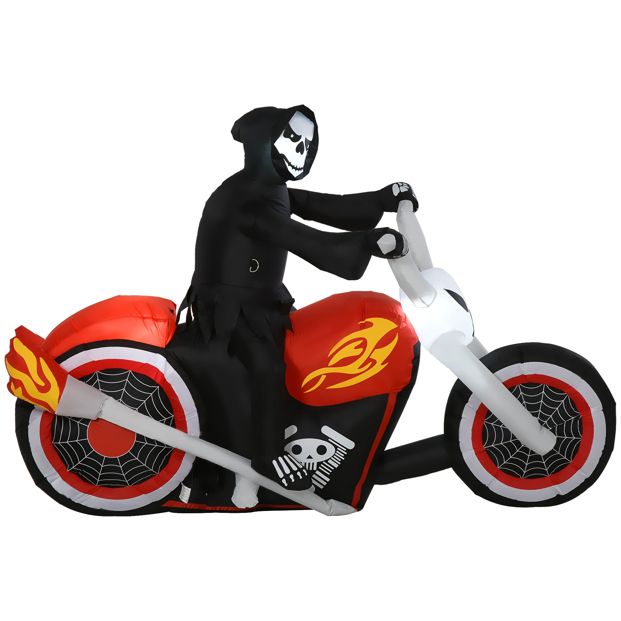 6ft Halloween Inflatables Outdoor Decorations Grim Ghost Biker, LED ...