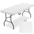 6ft Heavy-Duty Outdoor Folding Table for 6 - Sturdy HDPE Top, 350lbs ...