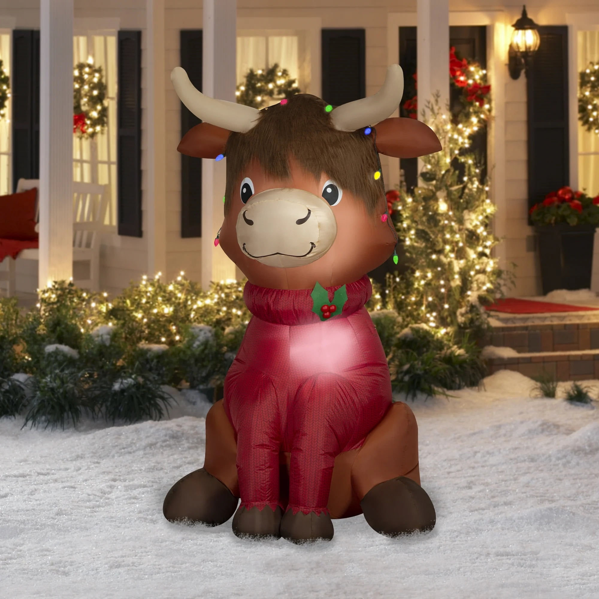 6ft Highlander Cow Christmas Inflatable - Walmart.com