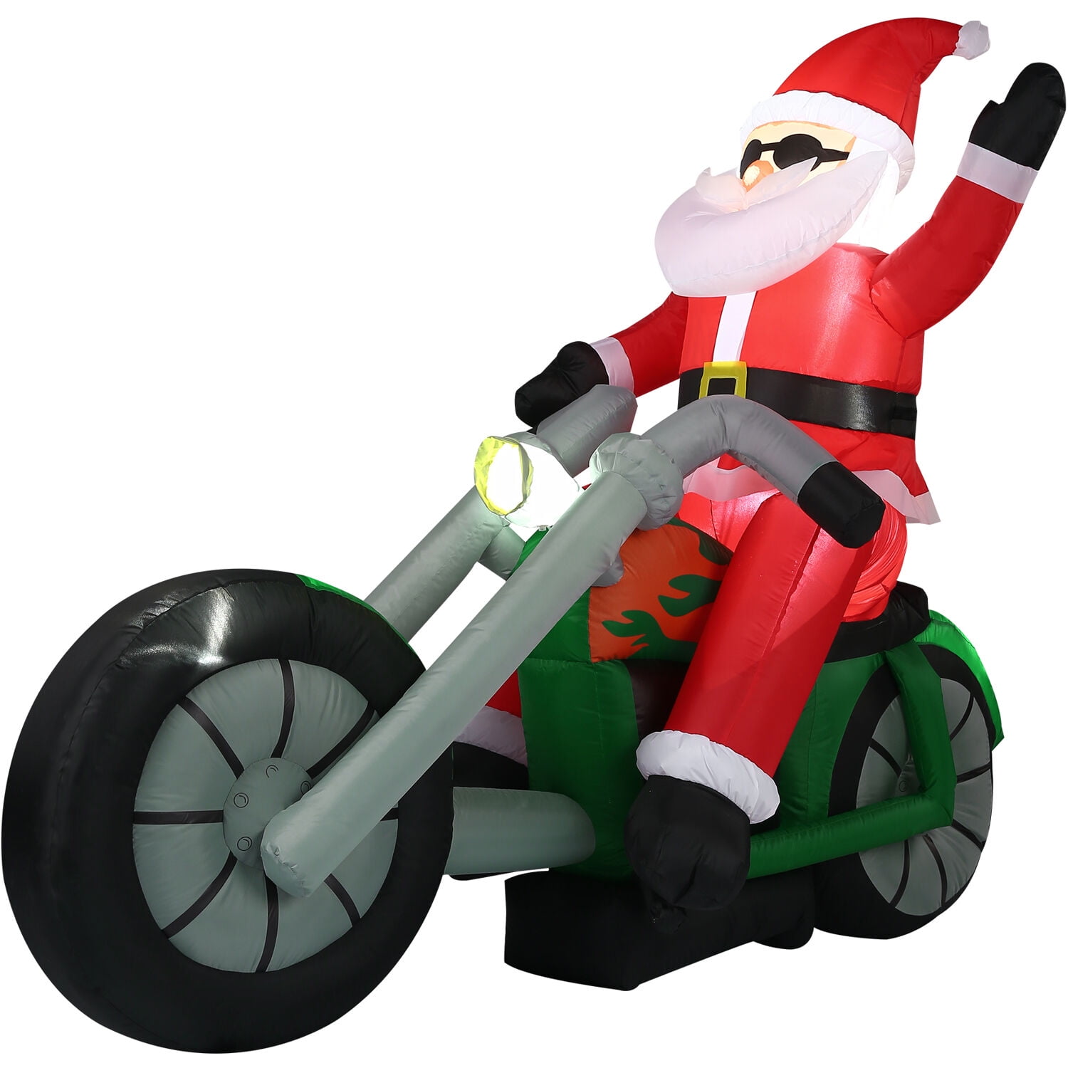 6ft Inflatable Motorcycle Santa w/ Lights - Walmart.com