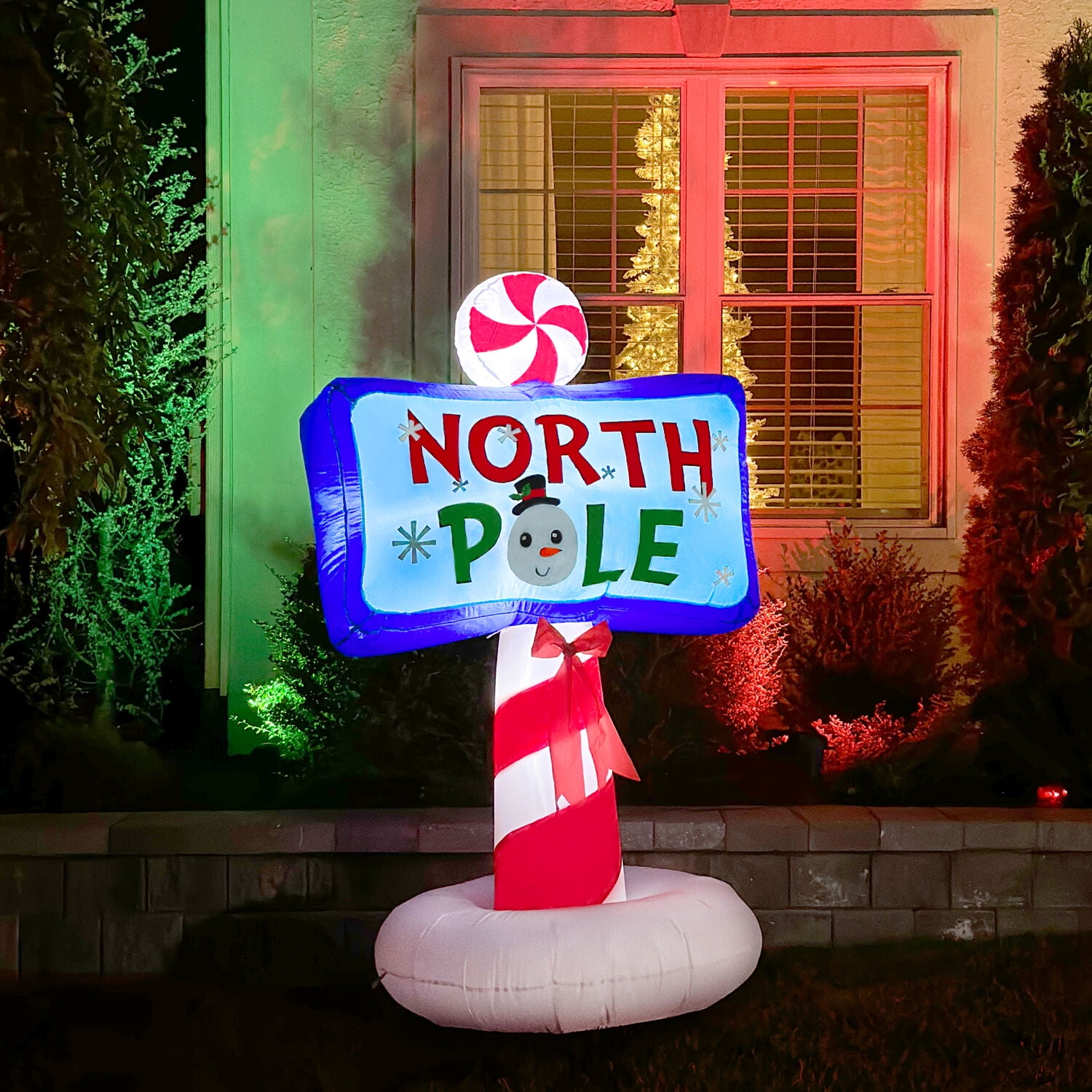 6ft Inflatable North Pole Sign w/ Lights - Walmart.com