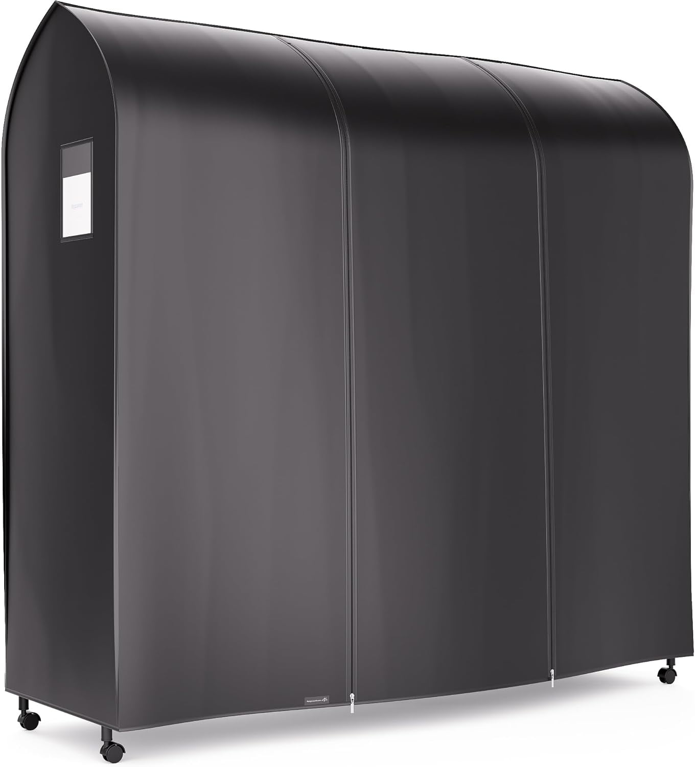 6ft Large Black Clothes Rack Cover with 2 Zippers - Waterproof Nylon ...