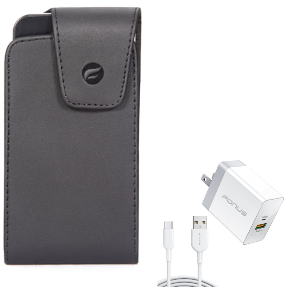 6ft Long Cable Fast Type-C 36W PD Home Charger w Swivel Leather Case ...