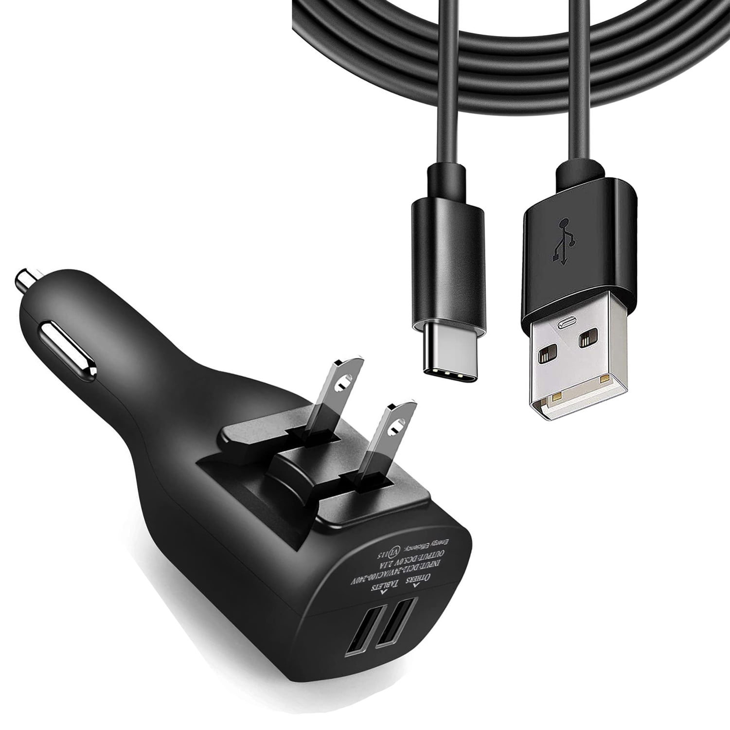 6ft Long USB-C Cable 2-in-1 Car Home Charger for Google Pixel 9 Pro Fold - TYPE-C Cord Travel ...