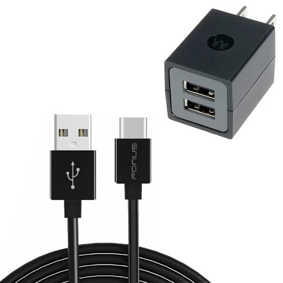6ft Long USB-C Cable Home Wall Charger for Cricket Debut Flex / Boost ...