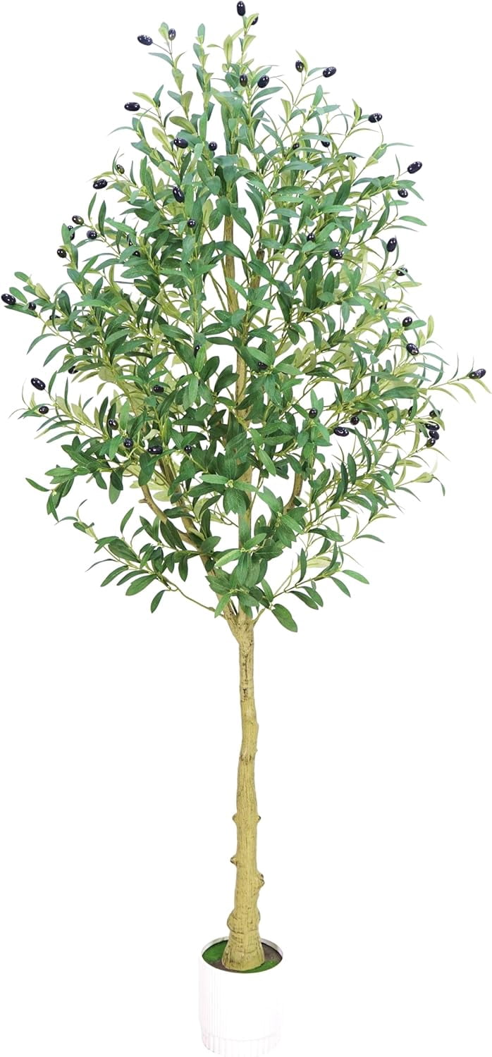 6ft Olive Tree, Artificial Indoor with 1296 Dense Leaves & 72 High ...