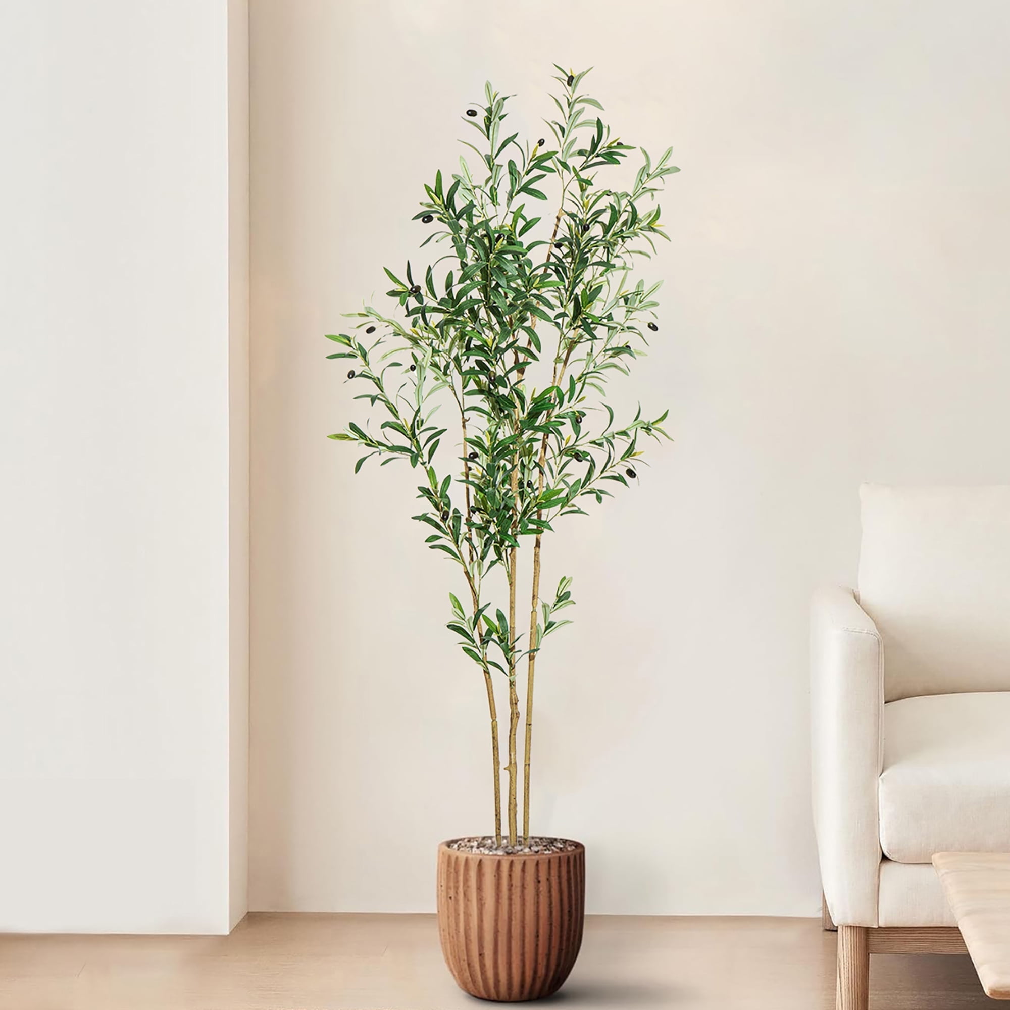 Olive Tree 6ft Artificial Olive Plants Indoor, Faux Fake Olive Tree ...