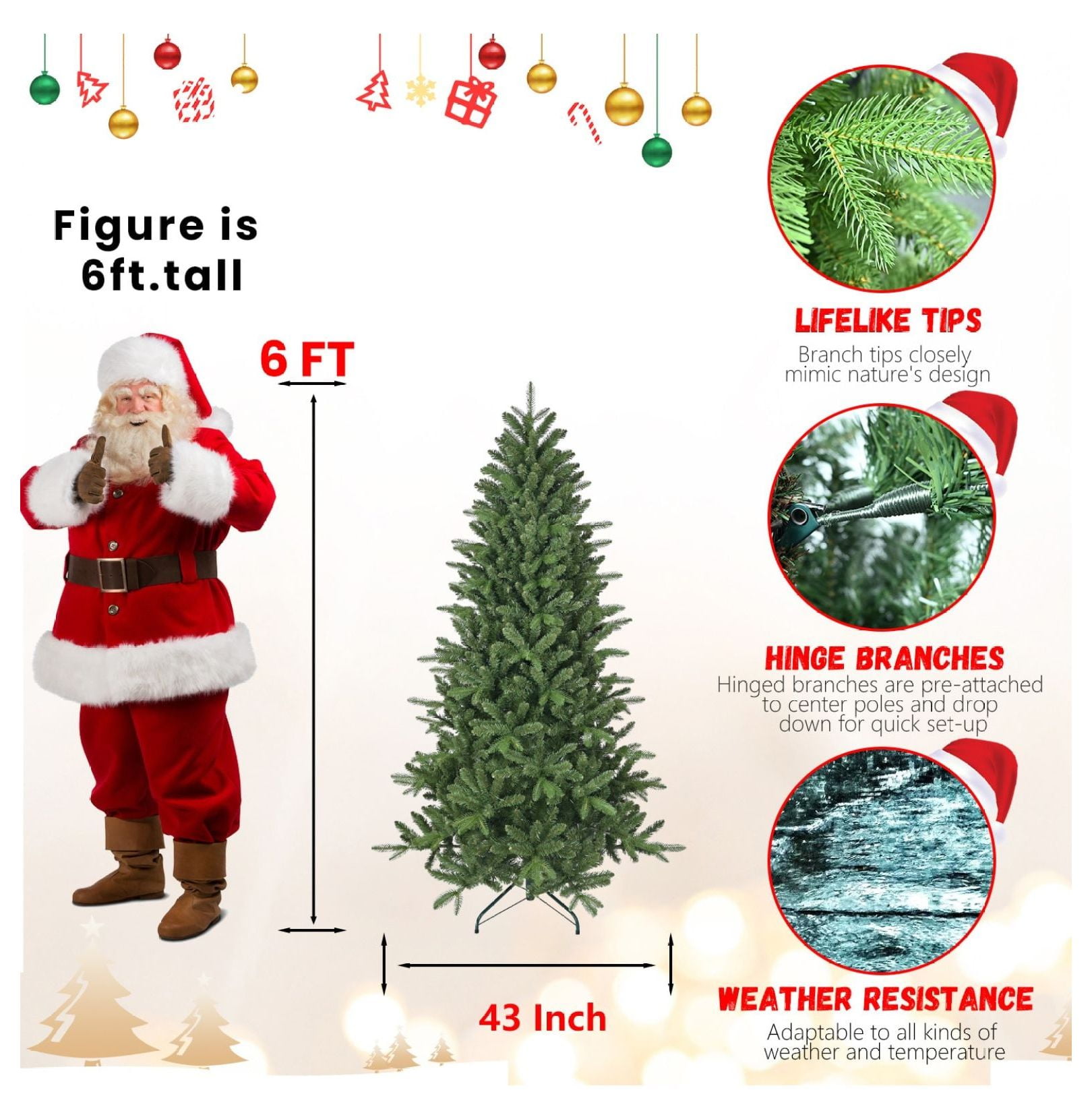 6ft PE/PVC automatic tree - Walmart.com