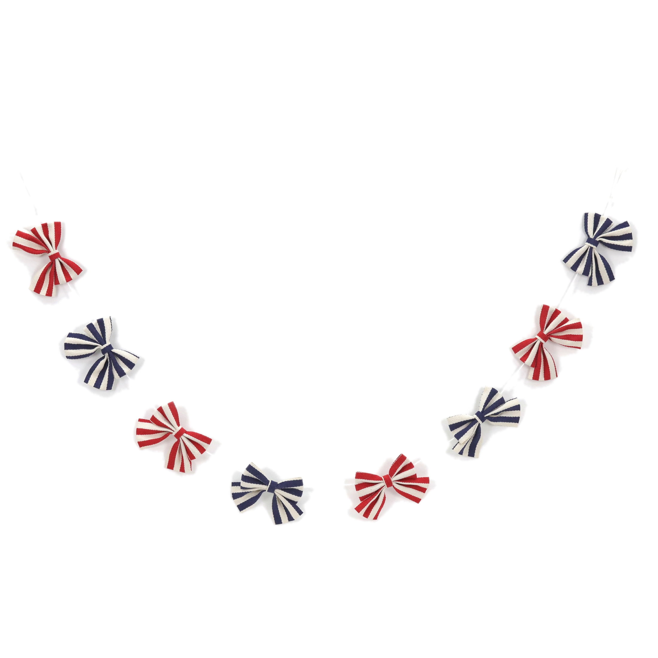 6ft. Patriotic Red - White & Blue Bow Garland by Celebrate It ...