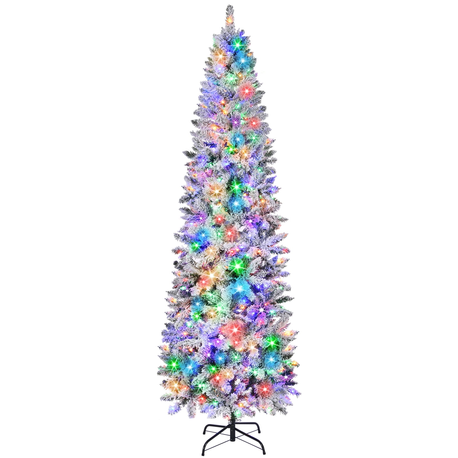 Fenbeli 6ft Pencil Prelit Christmas Tree with 250 LED Lights Artificial ...