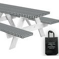 6ft Picnic Table Cover & Bench Covers Set - Fitted Vinyl, Elastic ...