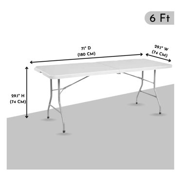 Magshion 10Pk 8Ft Foldable Table, Heavy-Duty Plastic, Indoor/Outdoor ...