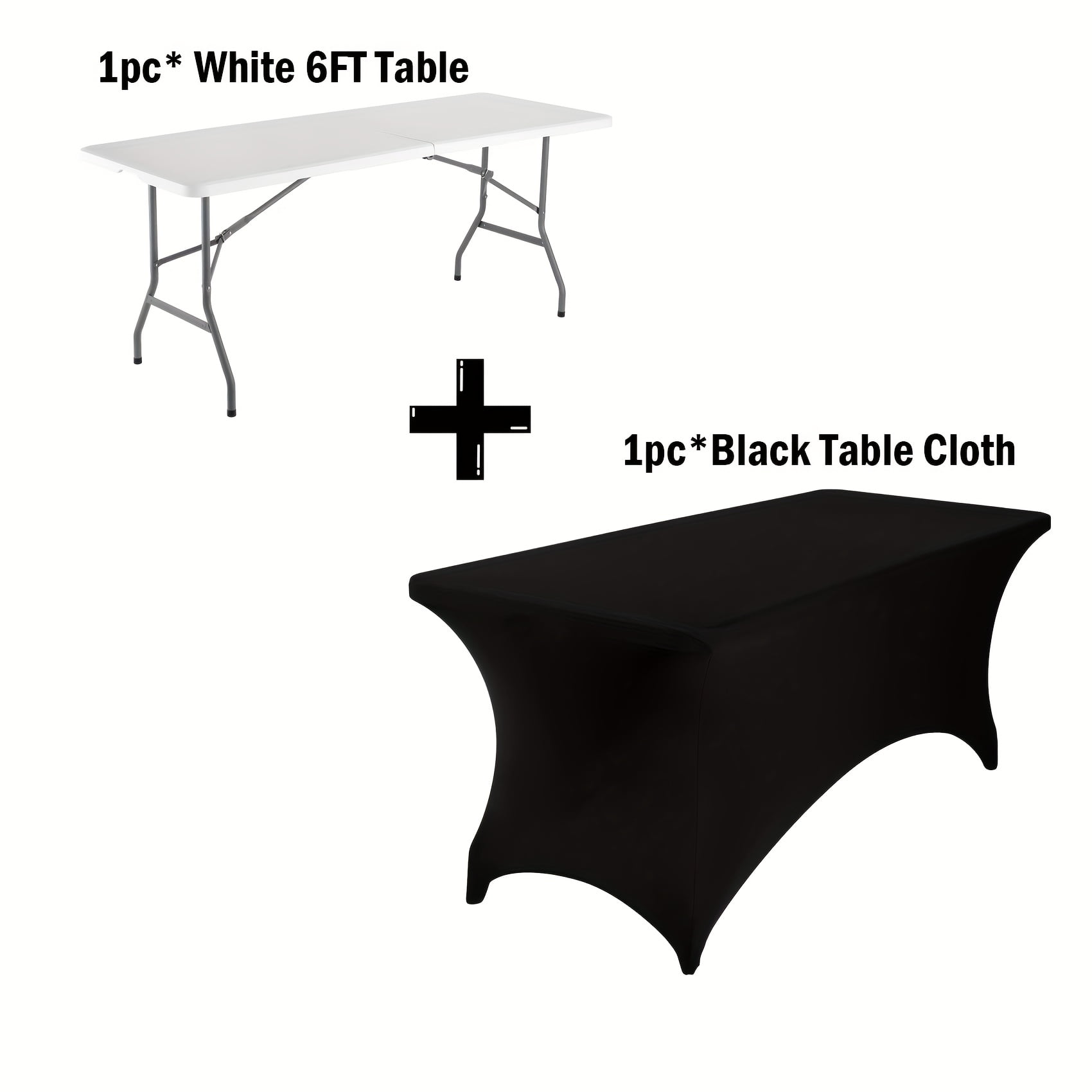 6ft Plastic Folding Table, Portable Dining Table Indoor Outdoor with ...