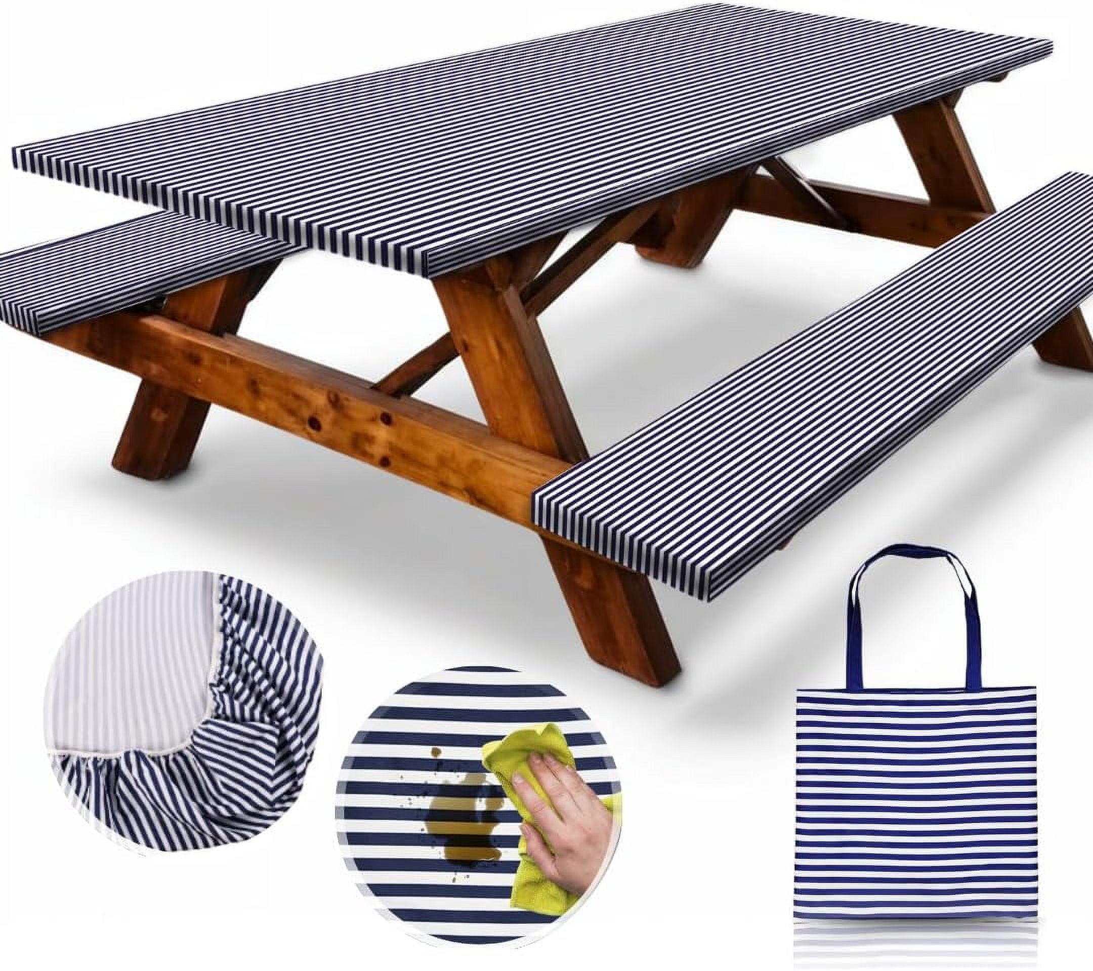 6ft Polyester Picnic Table Cover with Bench Covers and Carrying bag ...