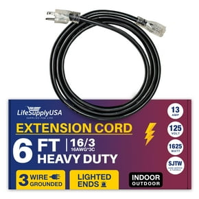 6 ft Extension Cords in Extension Cords by Length - Walmart.com